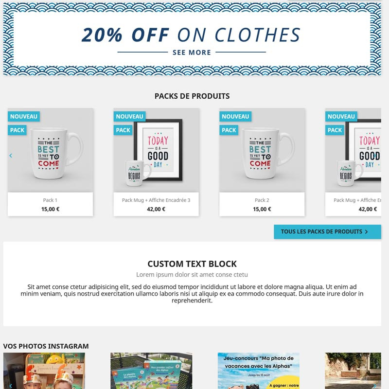 A Prestashop module that displays all products packs