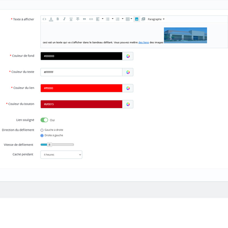 Prestashop 8 module customizable scrolling text top banner