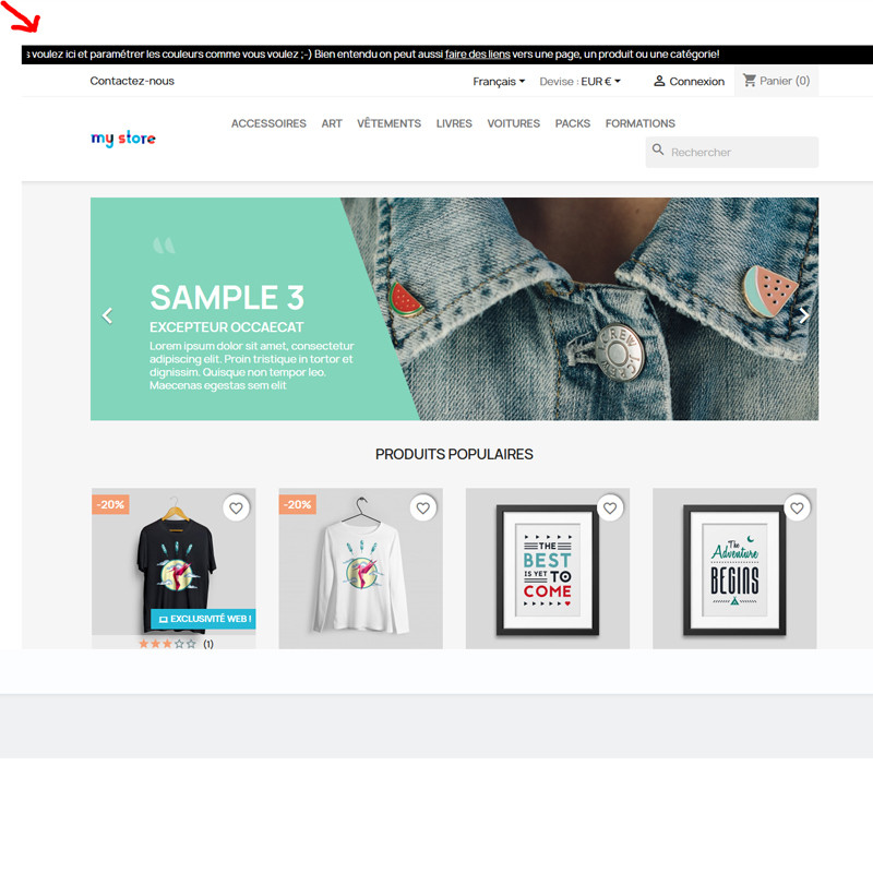 Prestashop 8 module customizable scrolling text top banner