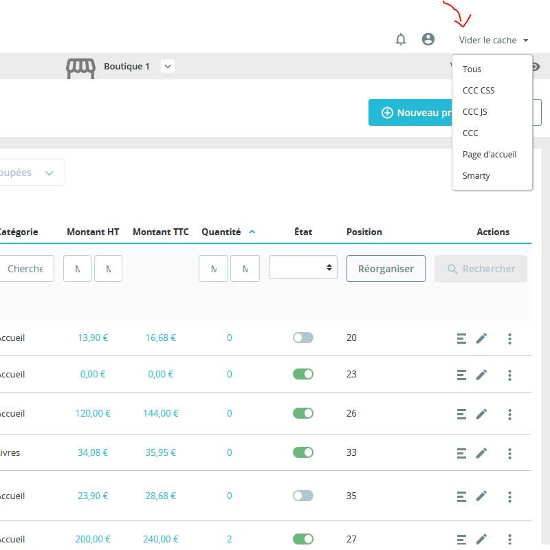 Prestashop free backoffice module to clear specific cache